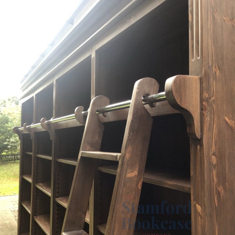 Traditional 8ft Tall (4x Bay) Bookcase, Adjustable Display "Heavy Duty ...