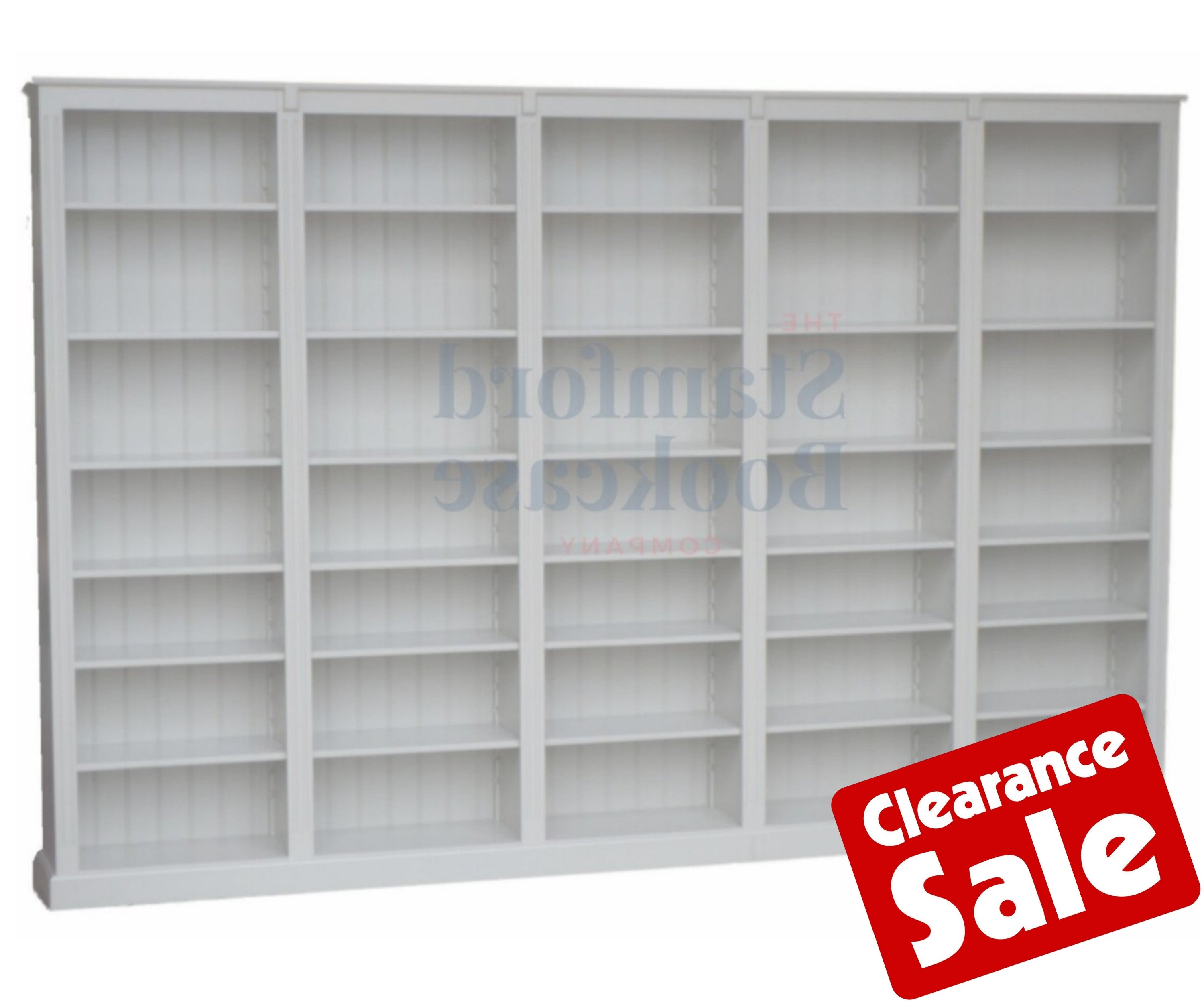 CLEARANCE F&B White Painted 7ft x 11ft Adjustable Display Bookcase ...
