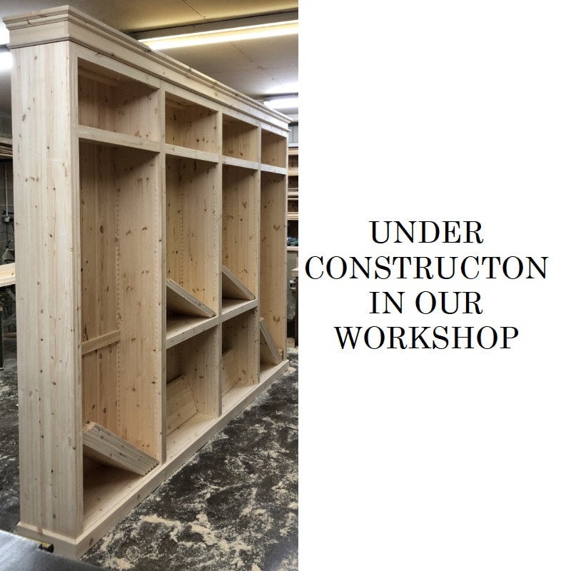 Traditional 8ft Tall (4x Bay) Bookcase, Adjustable Display "Heavy Duty ...