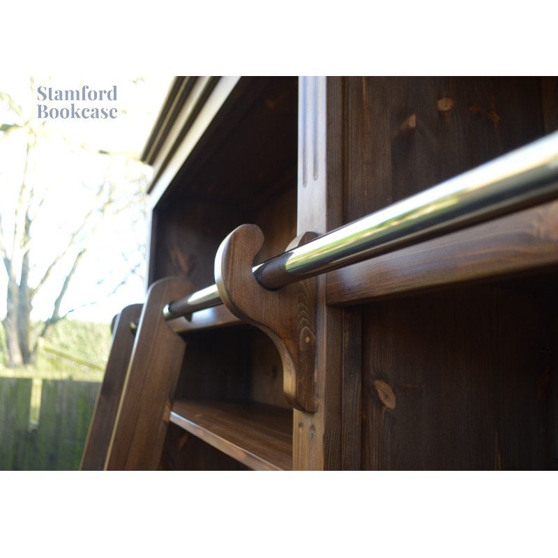 Solid Wood 8ft Tall Bookcase, Adjustable Display "Heavy Duty" Library ...