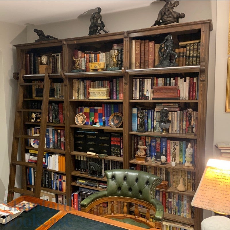 Solid Pine 7ft x 7ft Bookcase, Adjustable Display "Heavy Duty" Library ...