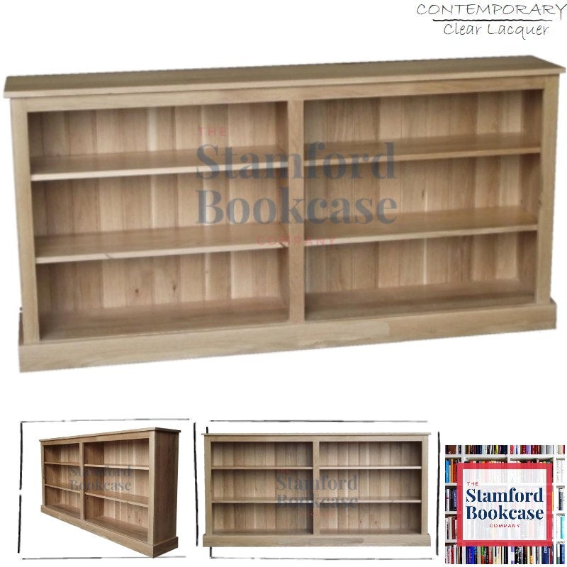 Genuine Solid Oak 3ft x 6ft Adjustable Display Low Split Bookcase | The ...
