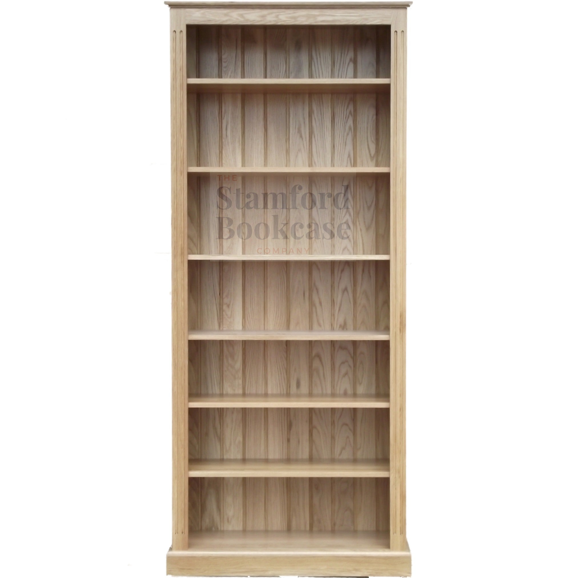 Genuine Solid Oak 7ft x 3ft Tall Bookcase, Adjustable Display ...