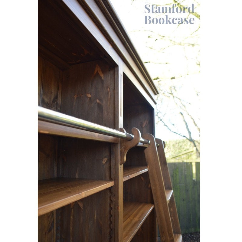 Solid Wood 8ft Tall Bookcase, Adjustable Display "Heavy Duty" Library ...