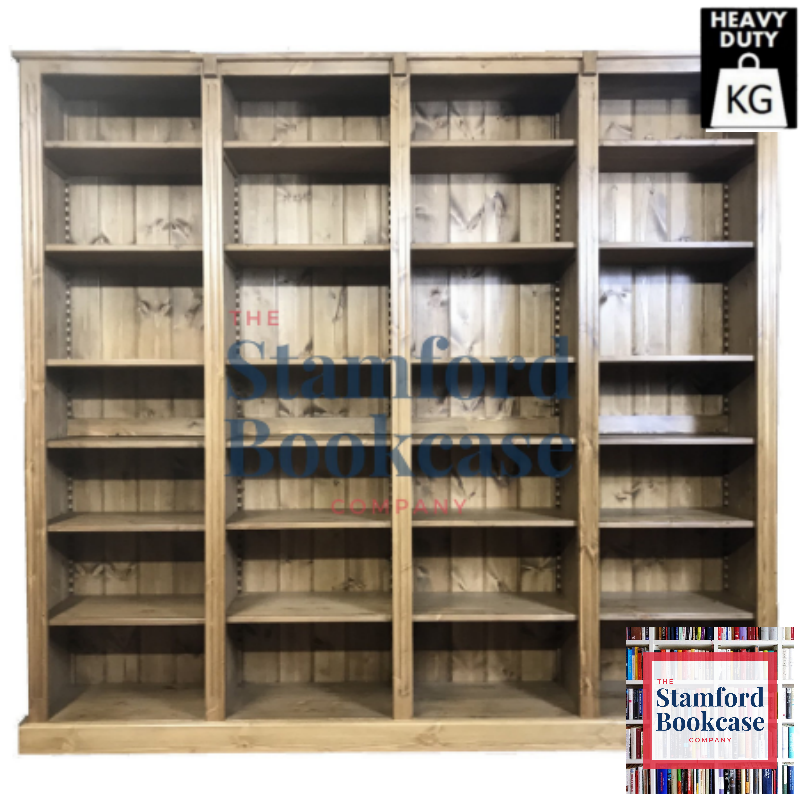 Solid Pine, 7ft x 7ft Adjustable Display Bookcase, "Heavy Duty" Library ...