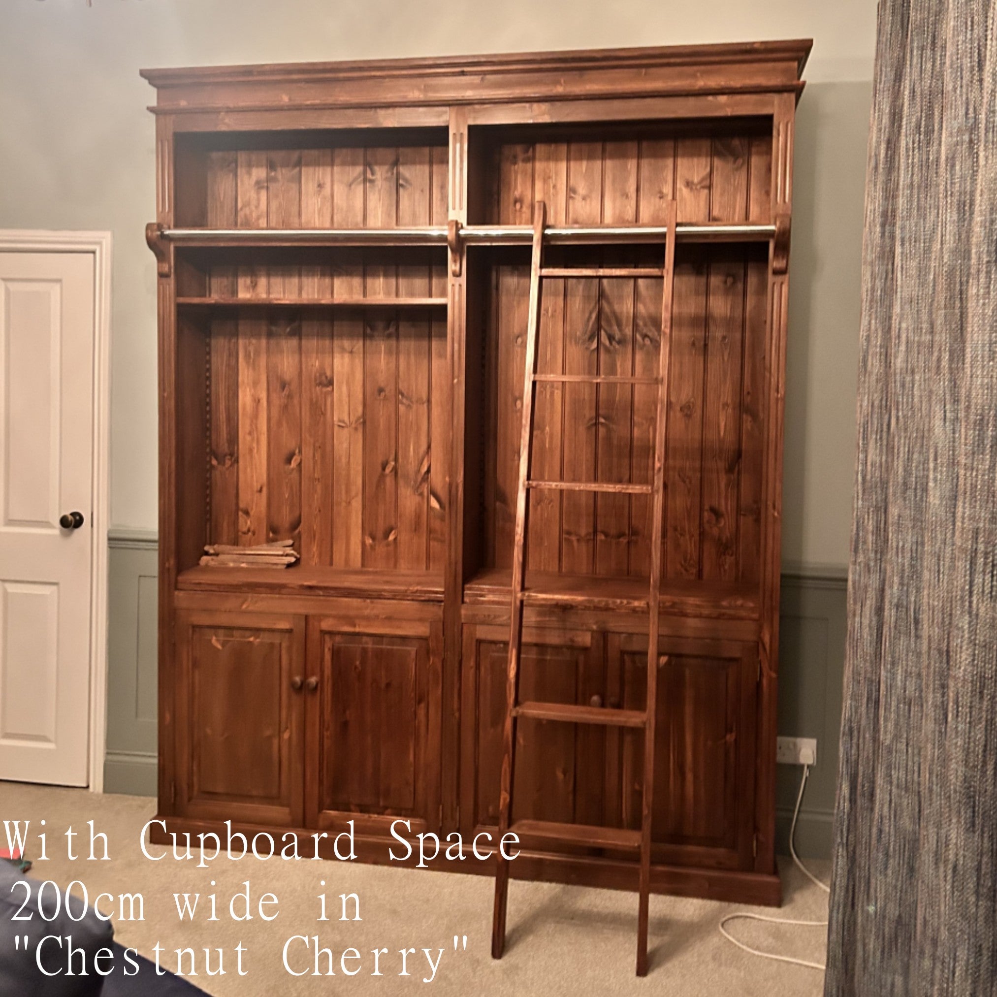 Solid Wood 8ft Tall Bookcase, Adjustable Display "Heavy Duty" Library ...