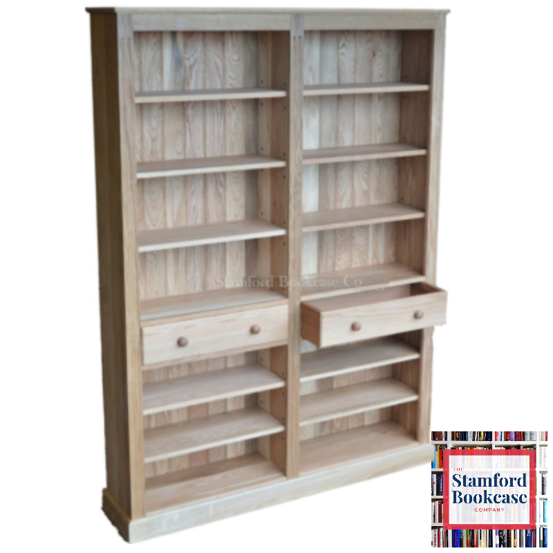 Solid Oak 6ft 8" x 4ft 10" Bookcase, Adjustable Display Shelving Unit ...