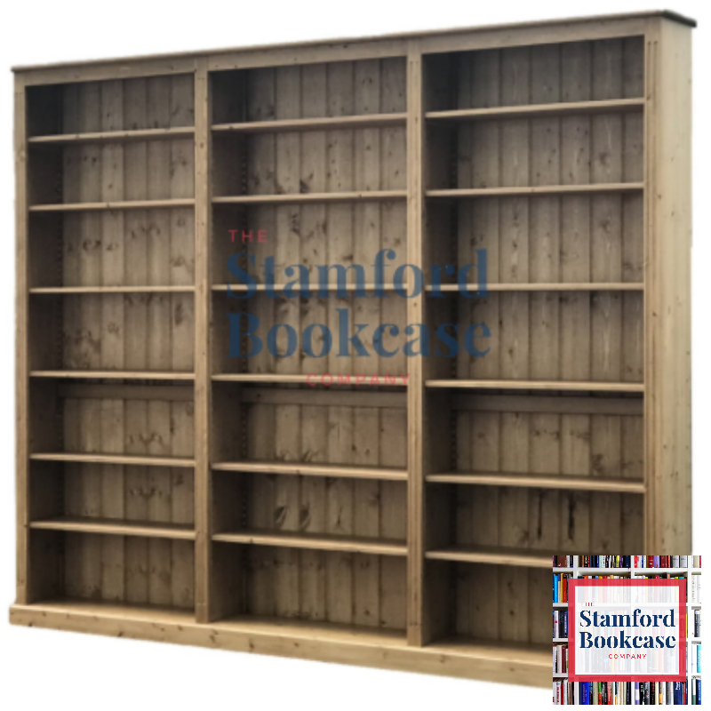 Solid Pine, 7ft x 8ft Adjustable Display Bookcase, Library Shelving ...