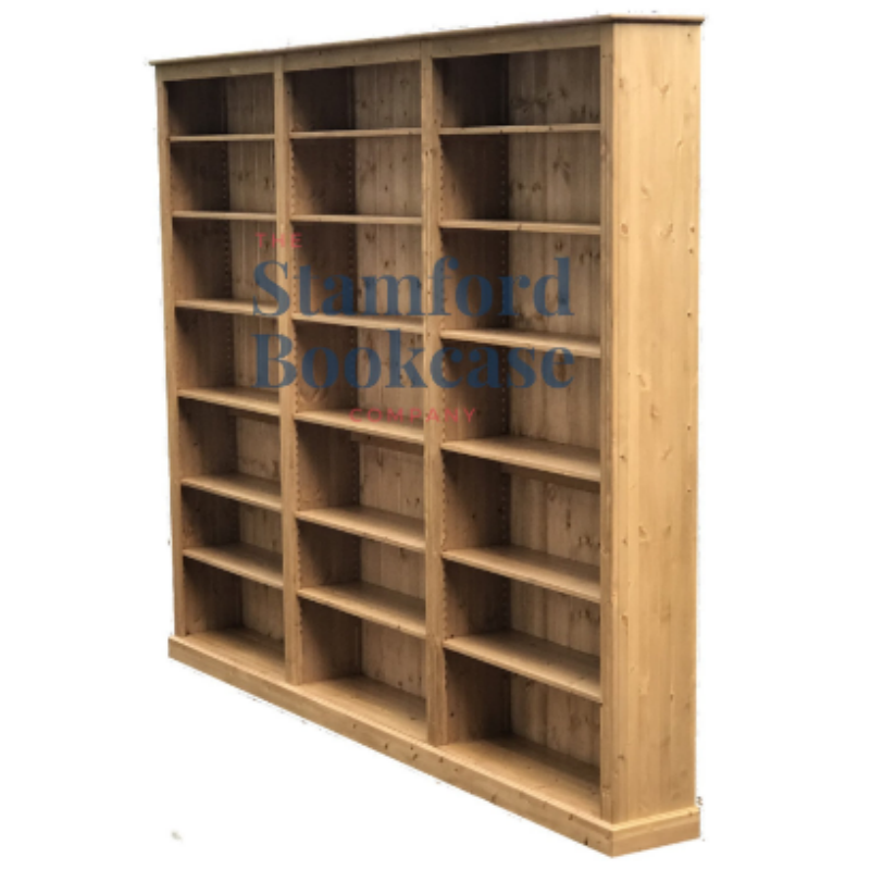 Solid Pine, 7ft x 8ft Adjustable Display Bookcase, Library Shelving ...