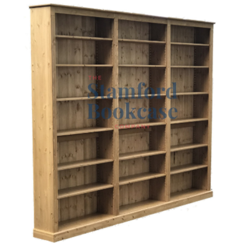 Solid Pine, 7ft x 8ft Adjustable Display Bookcase, Library Shelving ...
