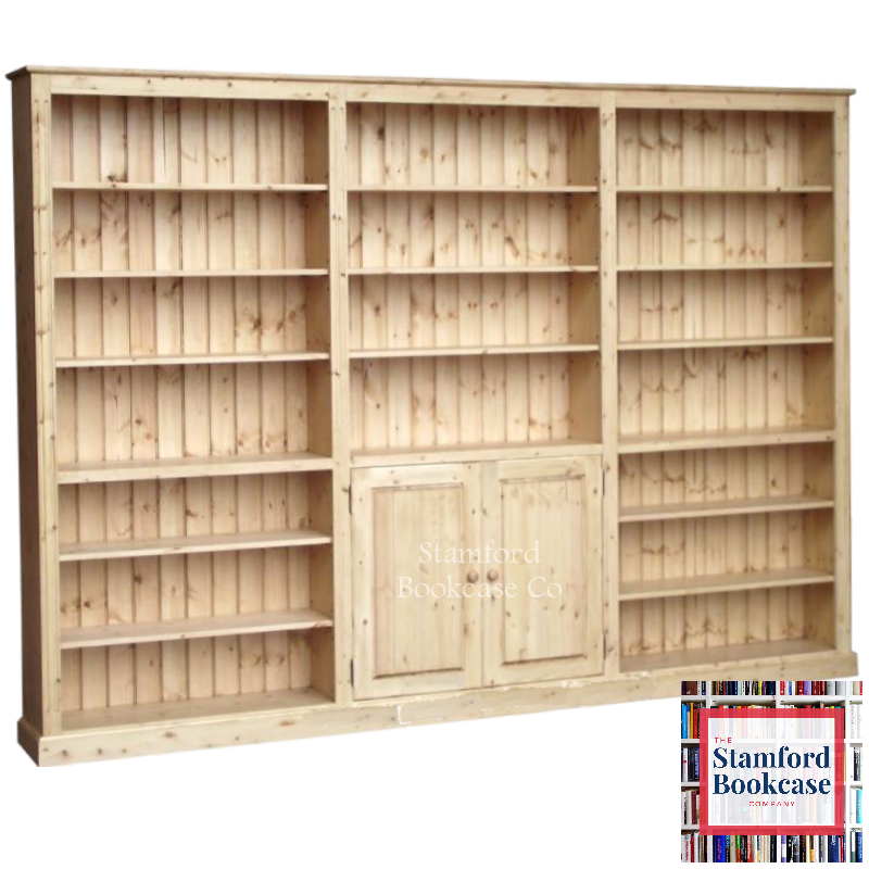 Natural solid wood private home library bookcases and bookshelves made ...