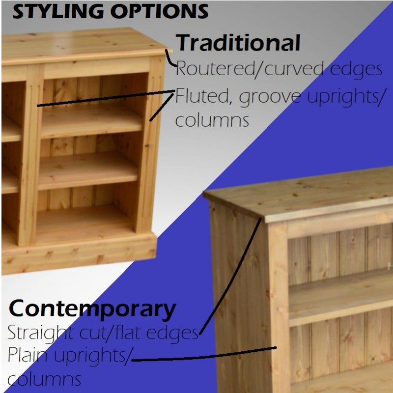 Solid Wood 8ft Tall 3 Bay Library Corner Bookcase with Doors, Multi ...